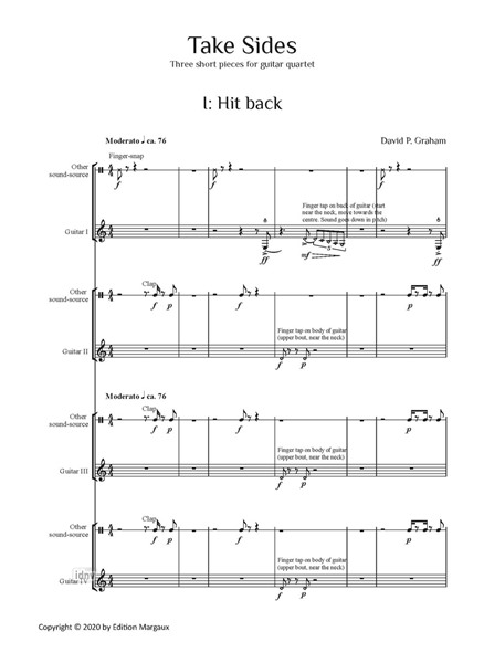 Take Sides für Gitarrenquartett - AMA Music