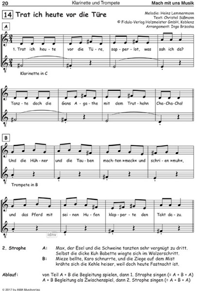 Mach mit uns Musik. 6 für Klarinette/Trompete (B und C) - AMA Verlag