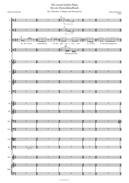 Die ersten beiden Sätze für ein Deutschlandbuch für 4 Sprecher, 4 ...