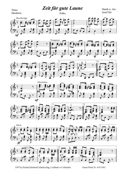 Zeit für gute Laune für Salon-Orchester - AMA Verlag